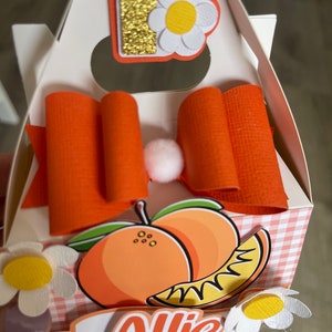 Peach Party Favor Box, One Sweet Peach Birthday Theme, Peach Birthday ...