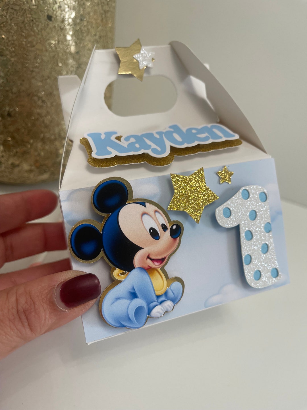 Baby Mickey Birthday Party Favor Box, Baby Mickey Birthday Theme, Baby ...