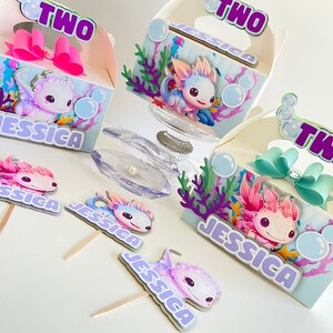 Axolotl Party Favor Box, Axolotl Birthday, Axolotl Birthday Decoration ...