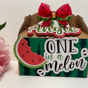 One in a Melon Party Favor Box, Melon Birthday Theme, Melon Treat Box ...