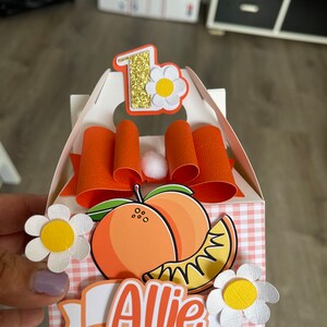 Peach Party Favor Box, One Sweet Peach Birthday Theme, Peach Birthday ...