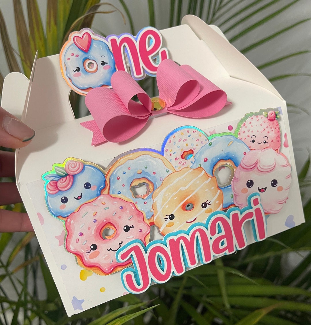 Donut Party Favor Box, Donut Birthday Theme, Donut Birthday Decoration ...
