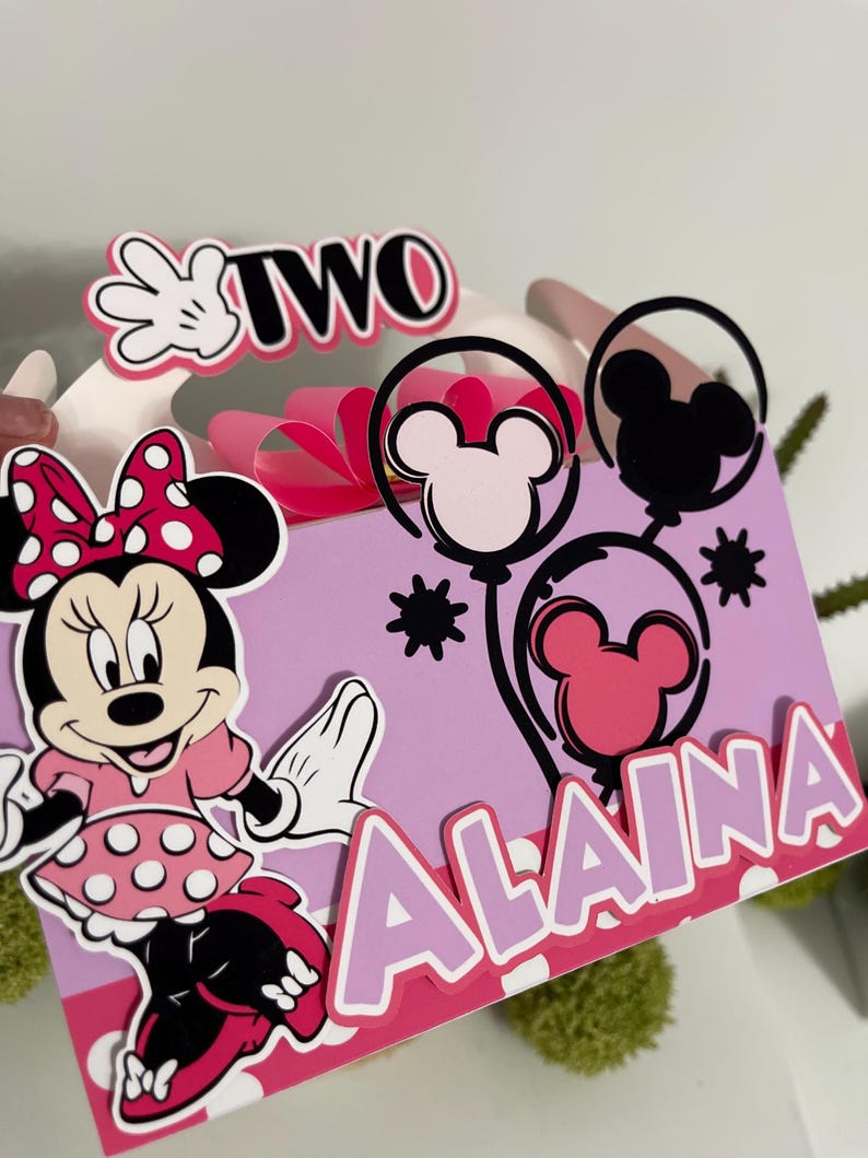 Minnie Party Favor Box, Minnie Goody Bags, Minnie Birthday Theme ...