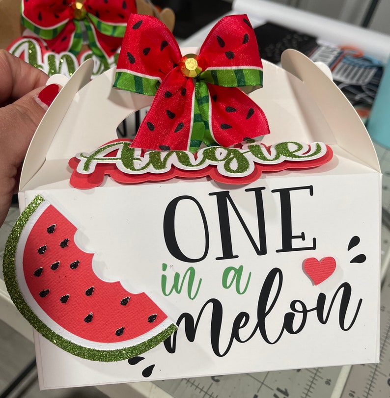One in a Melon Party Favor Box, Melon Birthday Decorations, First ...