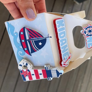 Nautical Party Favor Box, Nautical Birthday Decorations, Sailor Party ...