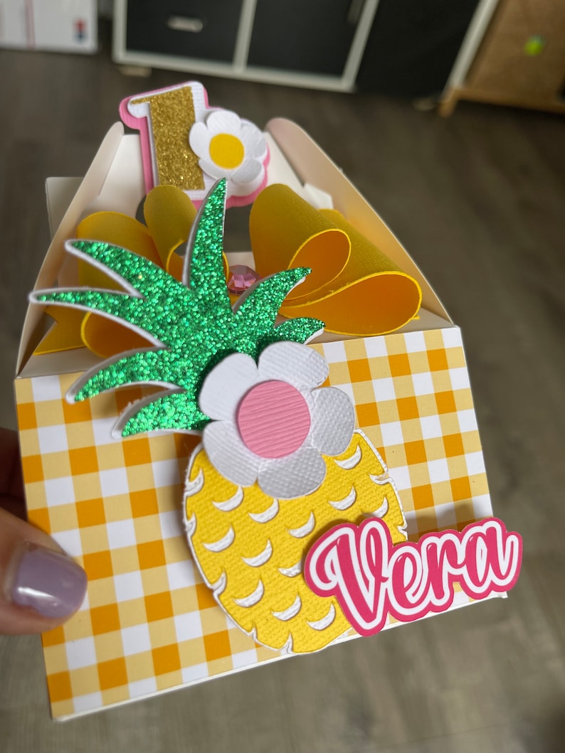 Pineapple Party Favor Box, Pineapple Birthday Theme, Pineapple Birthday ...