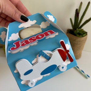 Airplane Party Favor Box, Airplane Birthday Theme, Airplane Goody Bag ...