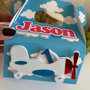 Airplane Party Favor Box, Airplane Birthday Theme, Airplane Goody Bag ...