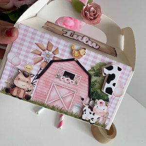 Girls Farm Favor Box, Farm Favor Box, Farm Birthday Decorations, Farm ...
