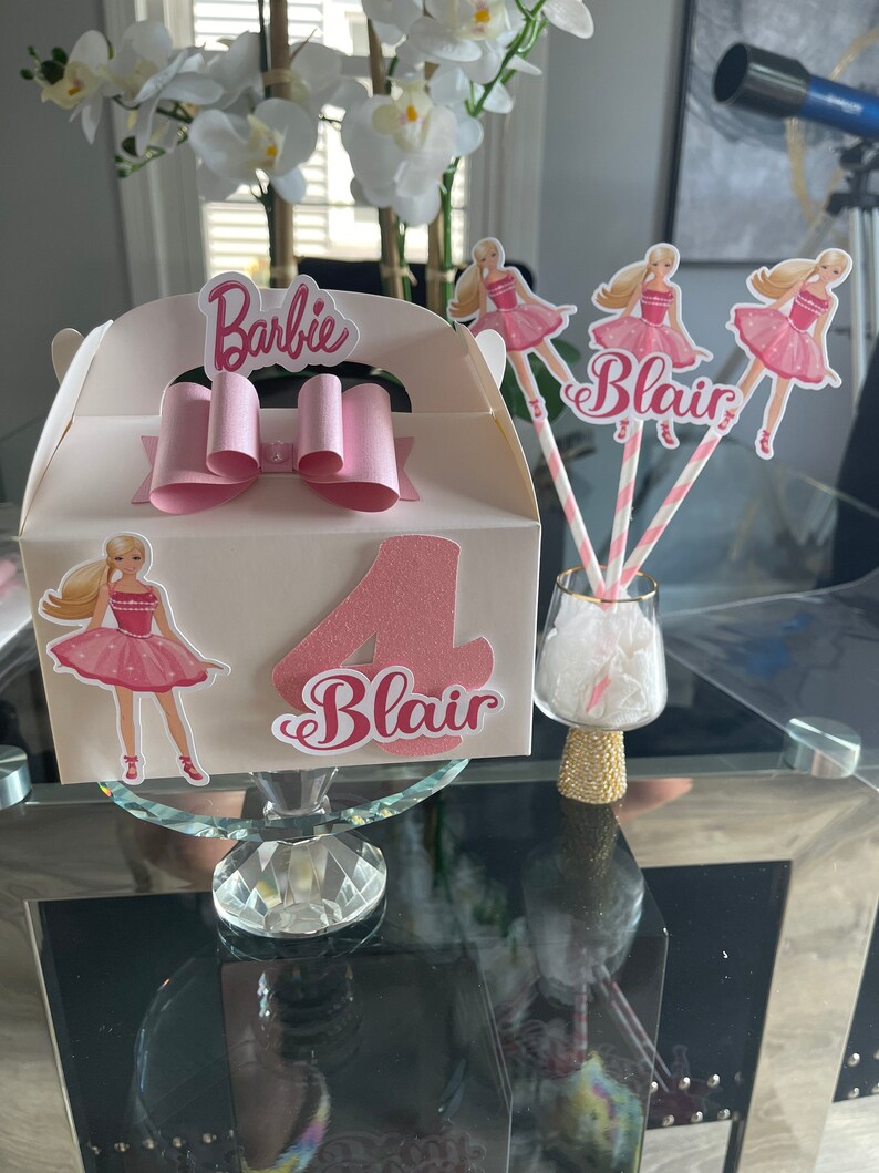 Barbie Party Favor Box and Props Barbie Birthday Supplies | Etsy