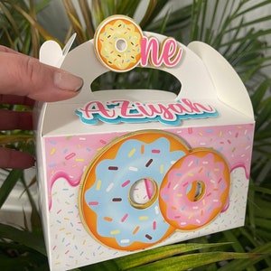 Donut Party Favor Box, Donut Birthday Theme, Donut Birthday Decoration ...