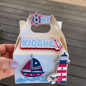 Nautical Party Favor Box, Nautical Birthday Decorations, Sailor Party ...