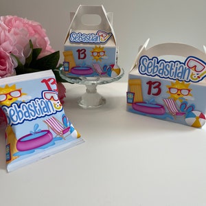 Pool Party Chip Bags, Summer Party Favor, Summer Treat Box, Summer ...