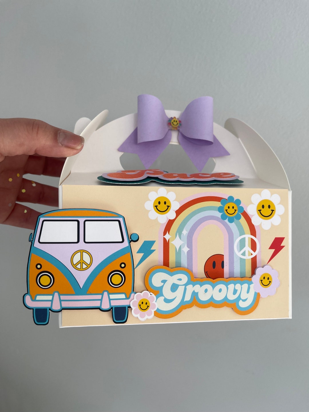 Groovy Party Favor Box, Groovy Treat Box, Two Groovy Birthday, One ...