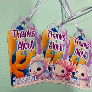 Axolotl Thank You Tag,axolotl Birthday Decoration, Axolotl Party Tag ...