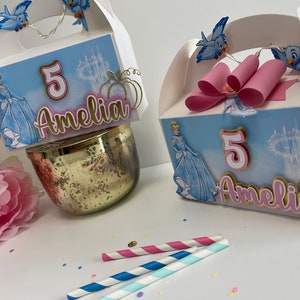 Cinderella Party Favor Box, Cinderella Birthday Decorations, Cinderella ...