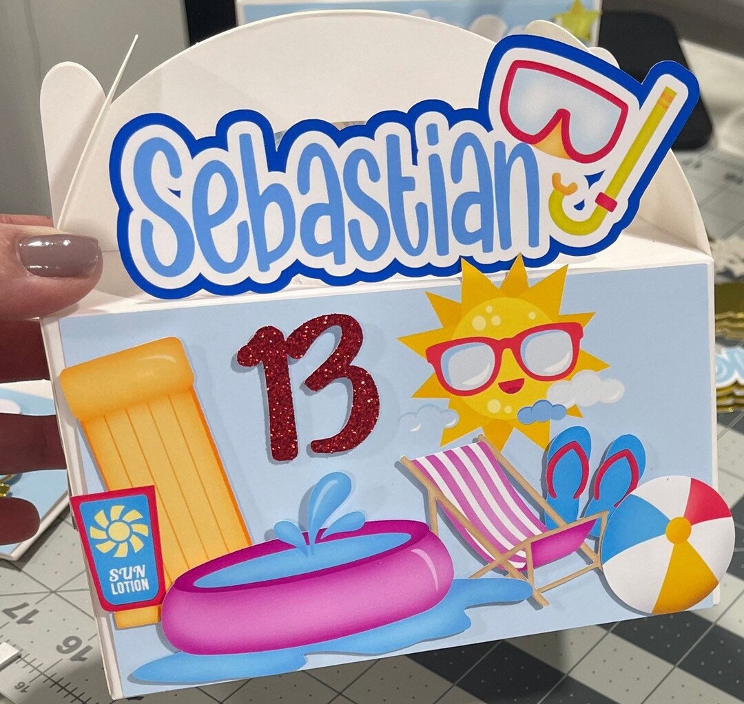 Pool Party Favor Box, Summer Party Favor, Summer Treat Box, Summer ...