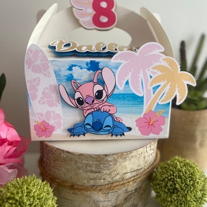 Stitch and Angel Party Favor Box, Stitch Party Favor Box, Stitch and ...