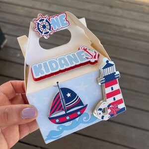 Nautical Party Favor Box, Nautical Birthday Decorations, Sailor Party ...