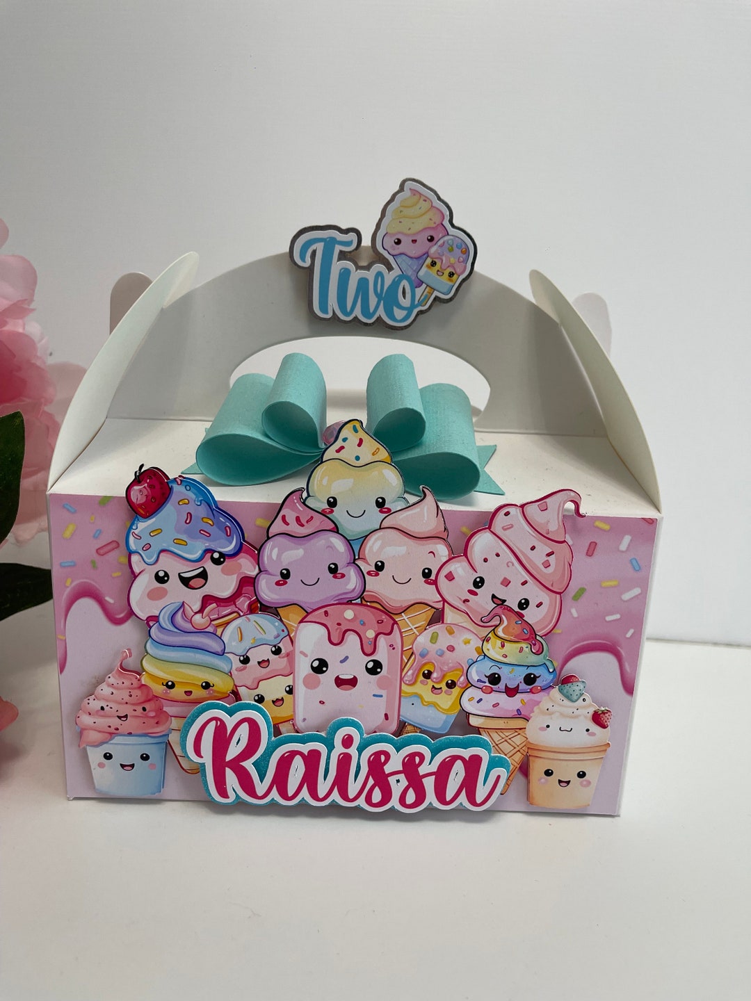 Ice Cream Party Favor Box, Ice Cream Birthday Theme, Ice Cream Birthday ...