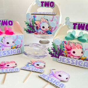 Axolotl Party Favor Box, Axolotl Birthday, Axolotl Birthday Decoration ...