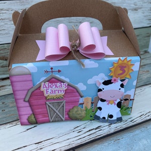 Farm Party Favor Box, Farm Birthday Decorations, Farm Birthday Theme ...