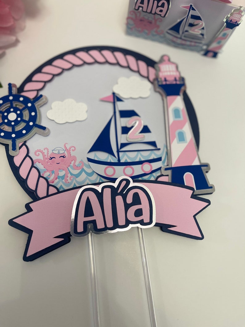 Nautical Cake Topper Sailor Cake Topper Girls Nautical Cake Topper Girl ...