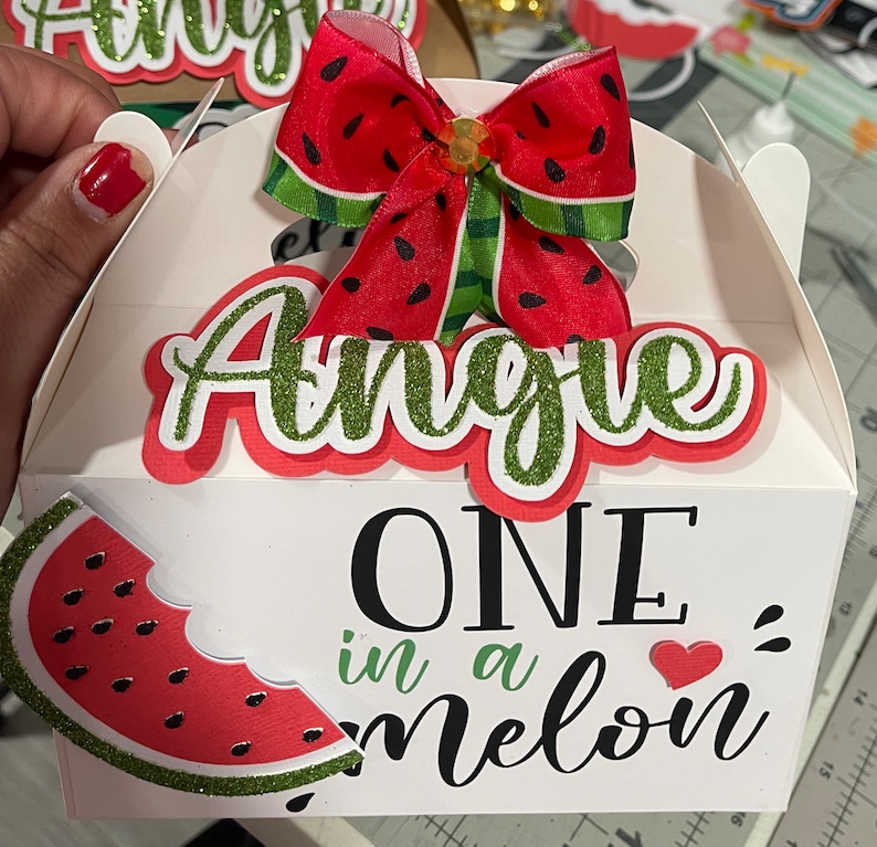 One in a Melon Party Favor Box, Melon Birthday Decorations, First ...