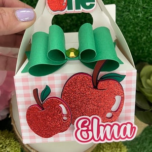 Apple Party Favor Box, Apple Birthday Decorations, Apple Birthday Theme ...
