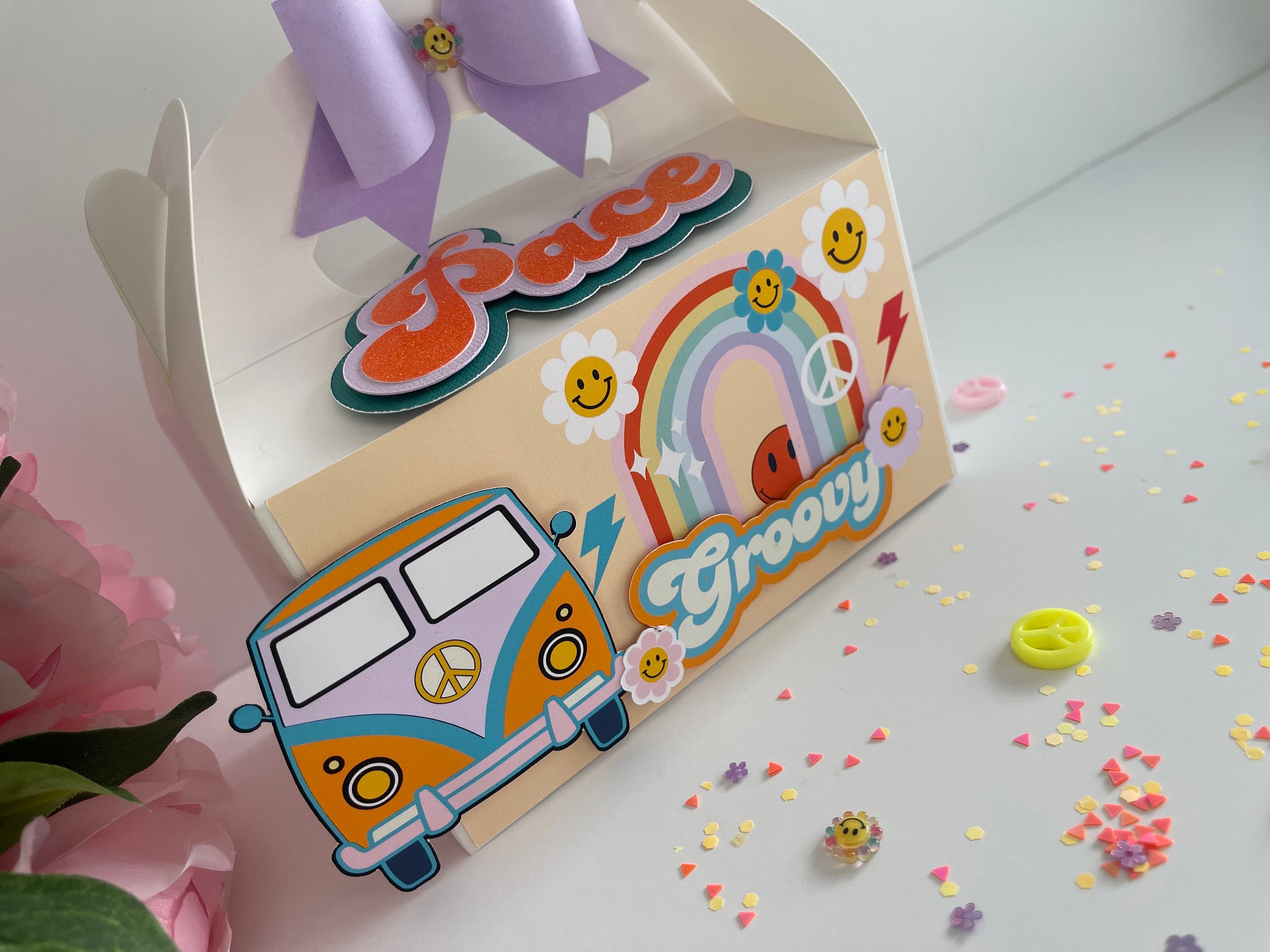 Groovy Party Favor Box, Groovy Treat Box, Two Groovy Birthday, One ...