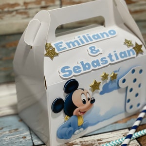 Baby Mickey Birthday Party Favor Box, Baby Mickey Birthday Theme, Baby ...