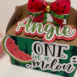 One in a Melon Party Favor Box, Melon Birthday Theme, Melon Treat Box ...