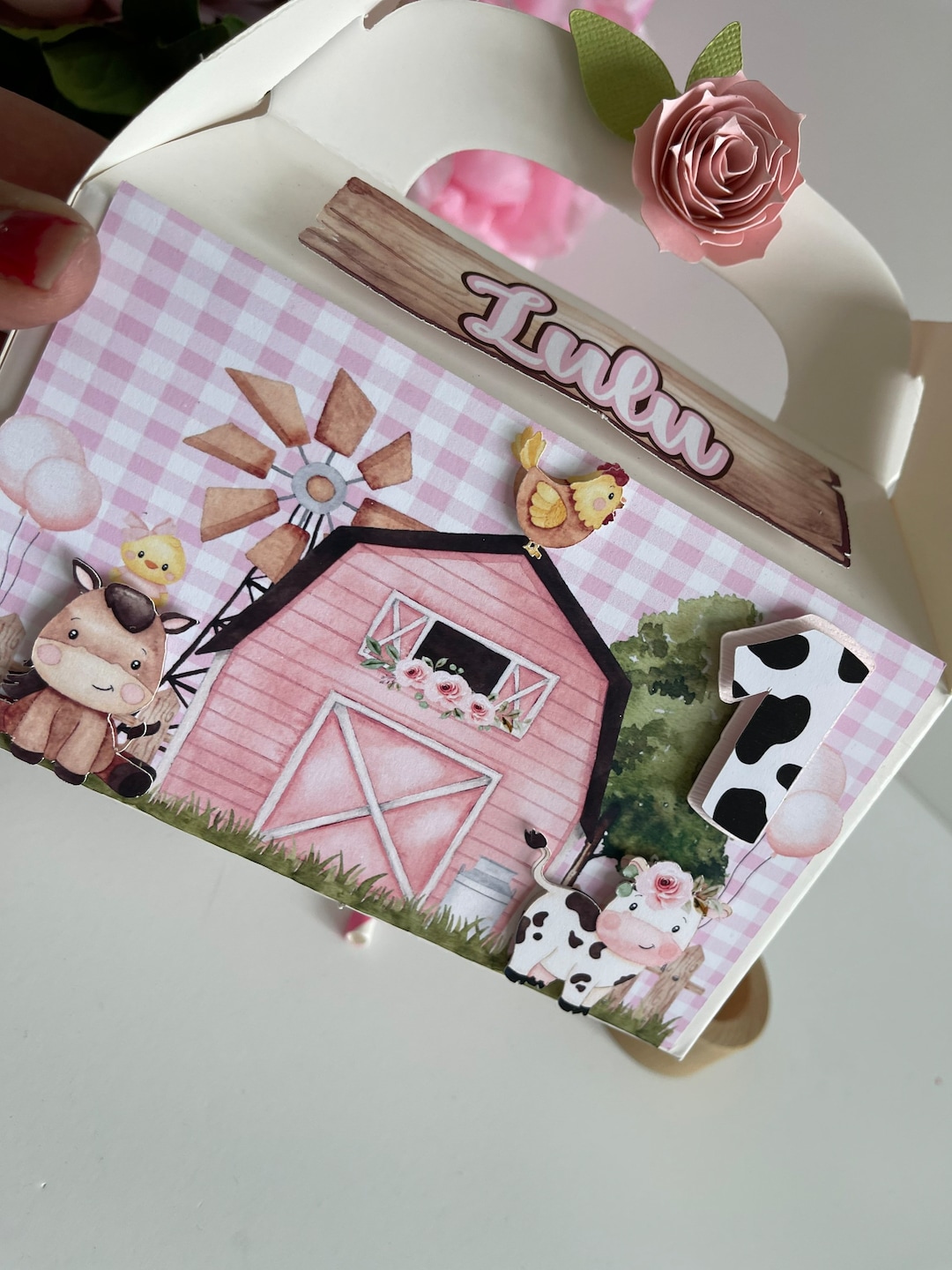 Girls Farm Favor Box, Farm Favor Box, Farm Birthday Decorations, Farm ...