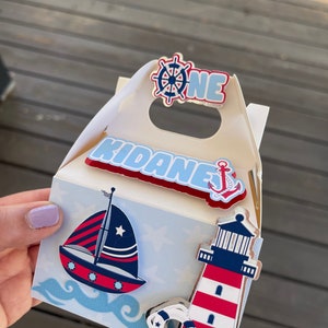 Nautical Party Favor Box, Nautical Birthday Decorations, Sailor Party ...