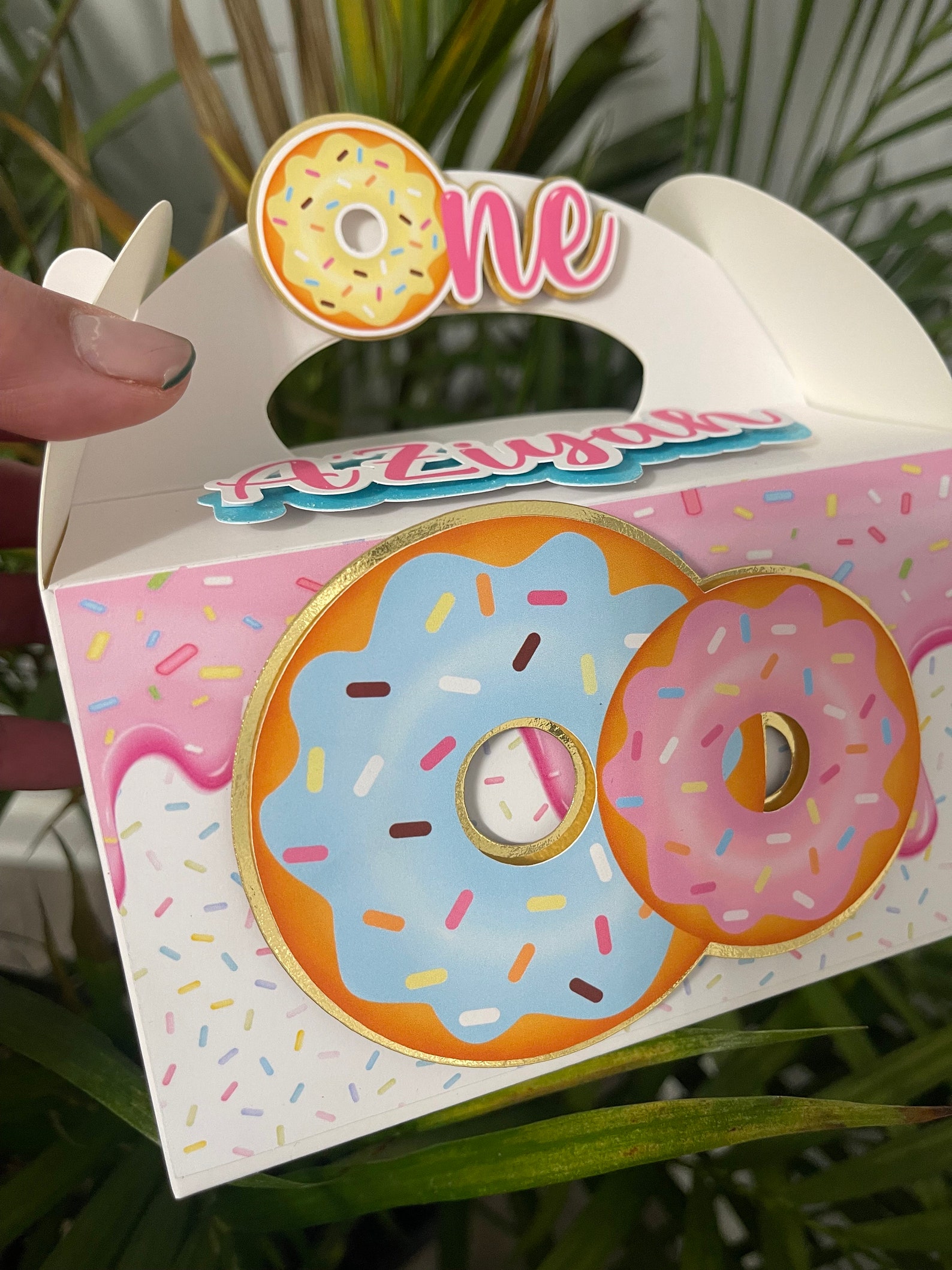 Donut Party Favor Box, Donut Birthday Theme, Donut Birthday Decoration ...