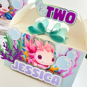 Axolotl Party Favor Box, Axolotl Birthday, Axolotl Birthday Decoration ...