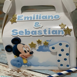 Baby Mickey Birthday Party Favor Box, Baby Mickey Birthday Theme, Baby ...