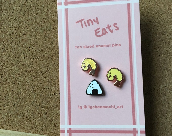 Tiny Eats Shrimp and Rice Ball Pin, Enamel Pin, Board Filler, Food Pin ...