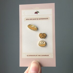 Tiny Eats Pretzel Pin, Cinnamon Bun Pin, Baguette Pin, Board Filler Pin ...