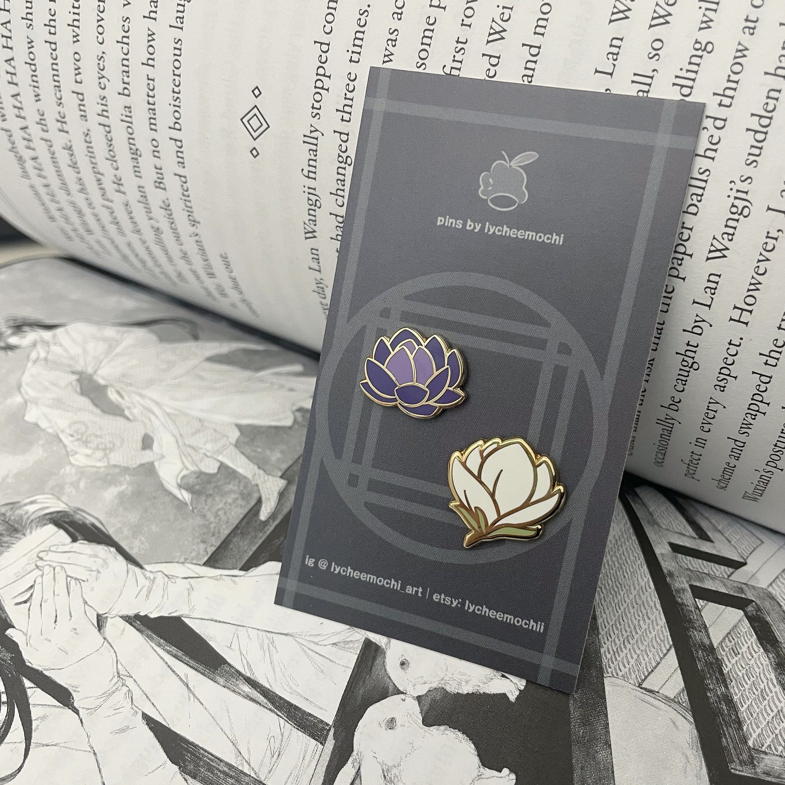Floral Mini Pins - Lotus Enamel Pin, Enamel Pins, Flower Pins, Tiny ...
