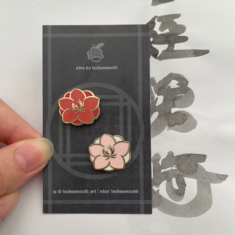 Floral Mini Pins Camellia Enamel Pin Enamel Pins Flower - Etsy
