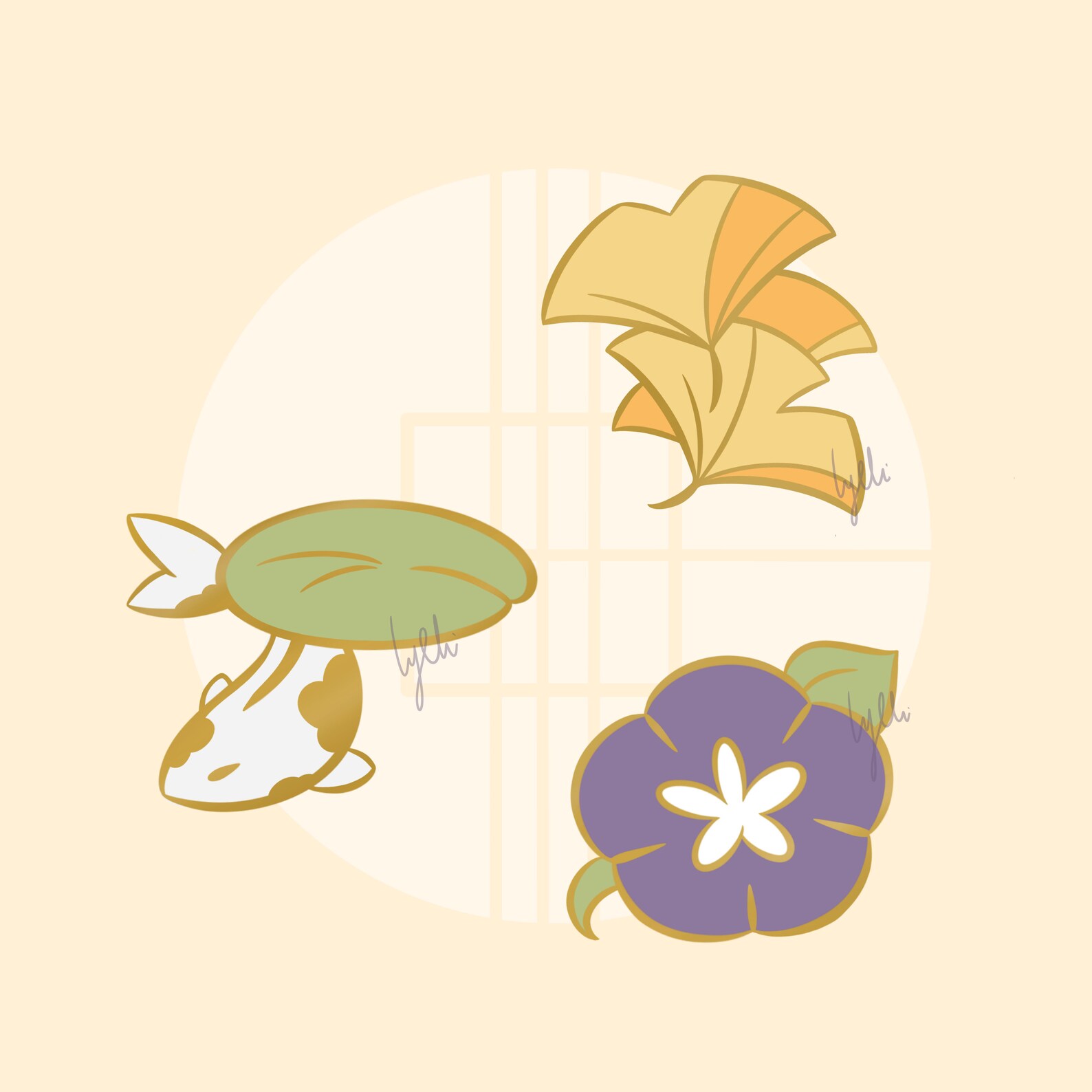 Floral Mini Pins Ginkgo Pin Floral Pin Flower Pin Flower - Etsy