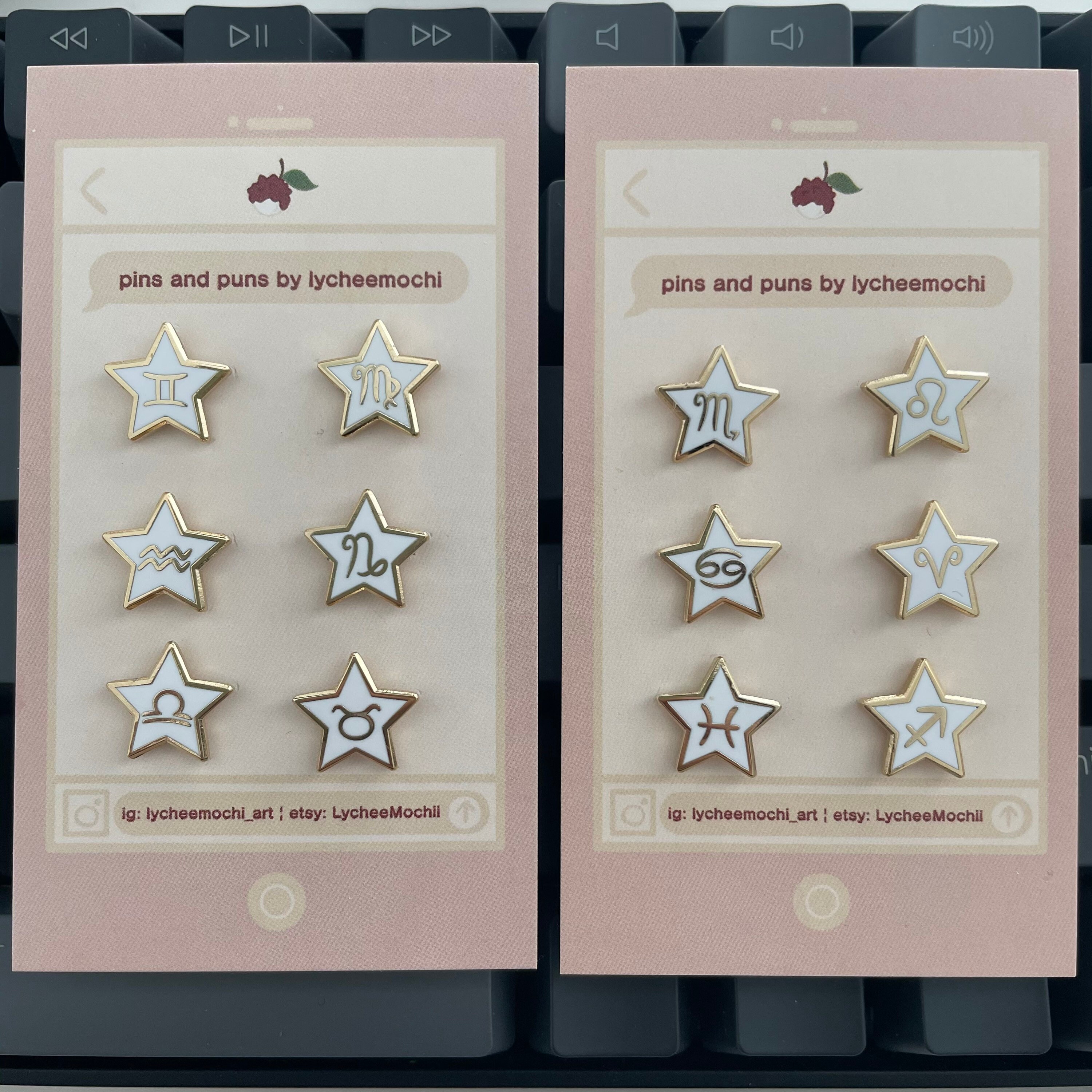 Zodiac Minis Full Set Zodiac Pin Horoscope Pins Hard Enamel - Etsy España