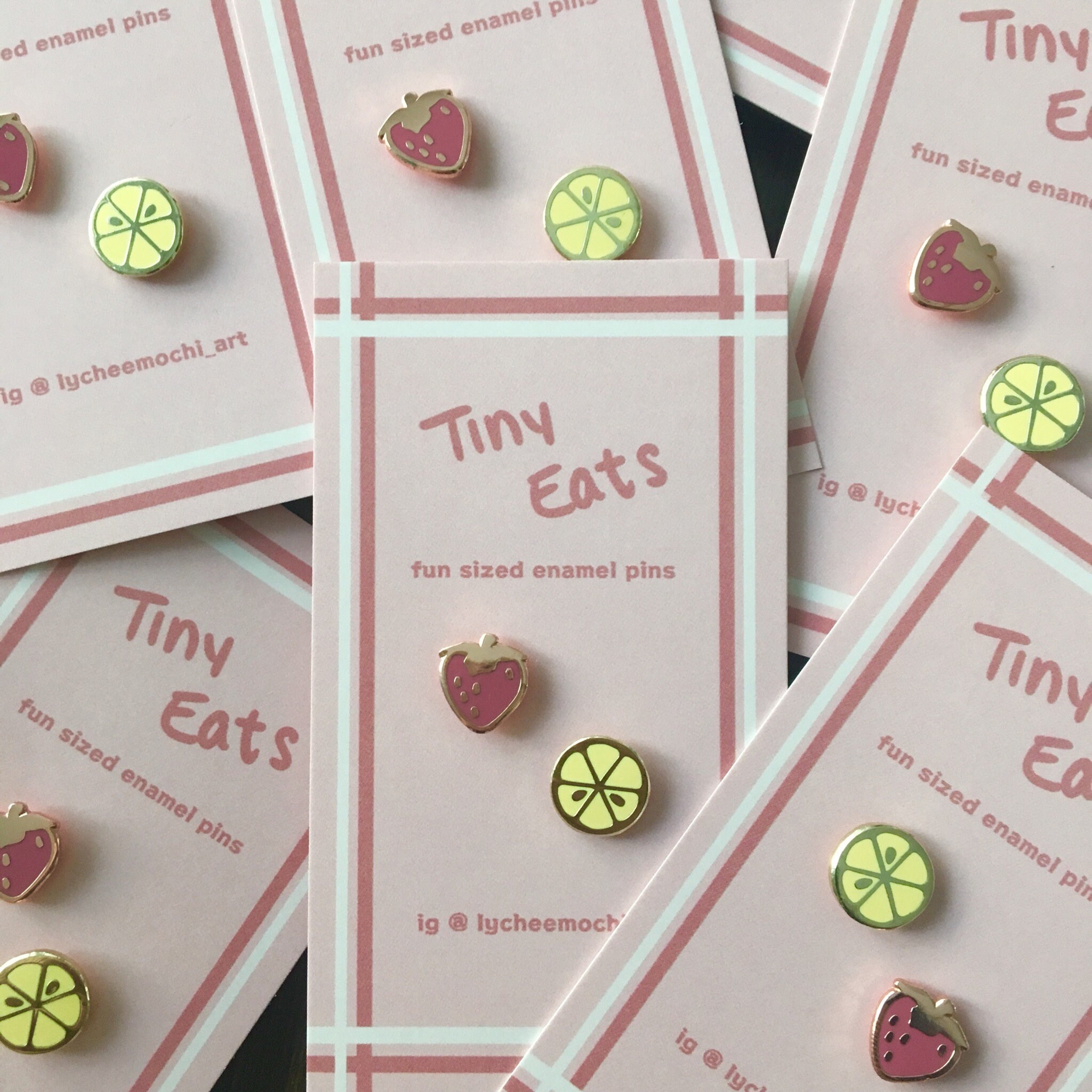 Tiny Eats Strawberry Pin Lemon Pin Fruit Pin Enamel Pin | Etsy