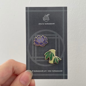 Floral Mini Pins - Lotus Enamel Pin, Enamel Pins, Flower Pins, Tiny ...