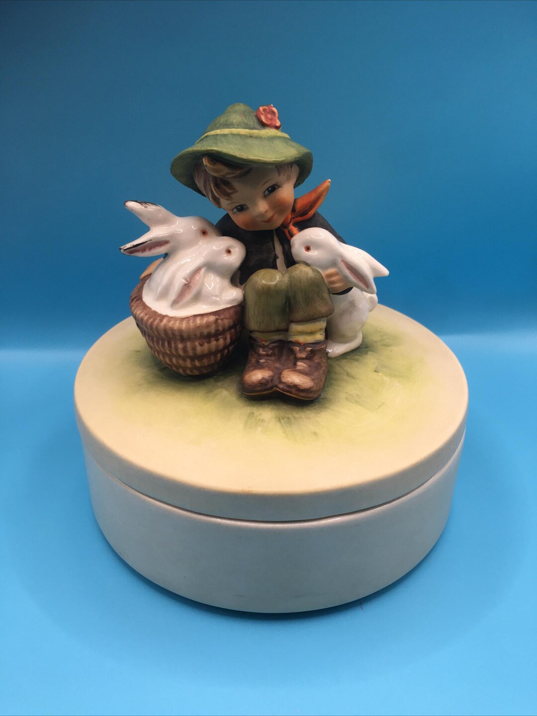M.J. Hummel by Goebel Germany "covered Jewelry Trinket Box Boy With ...