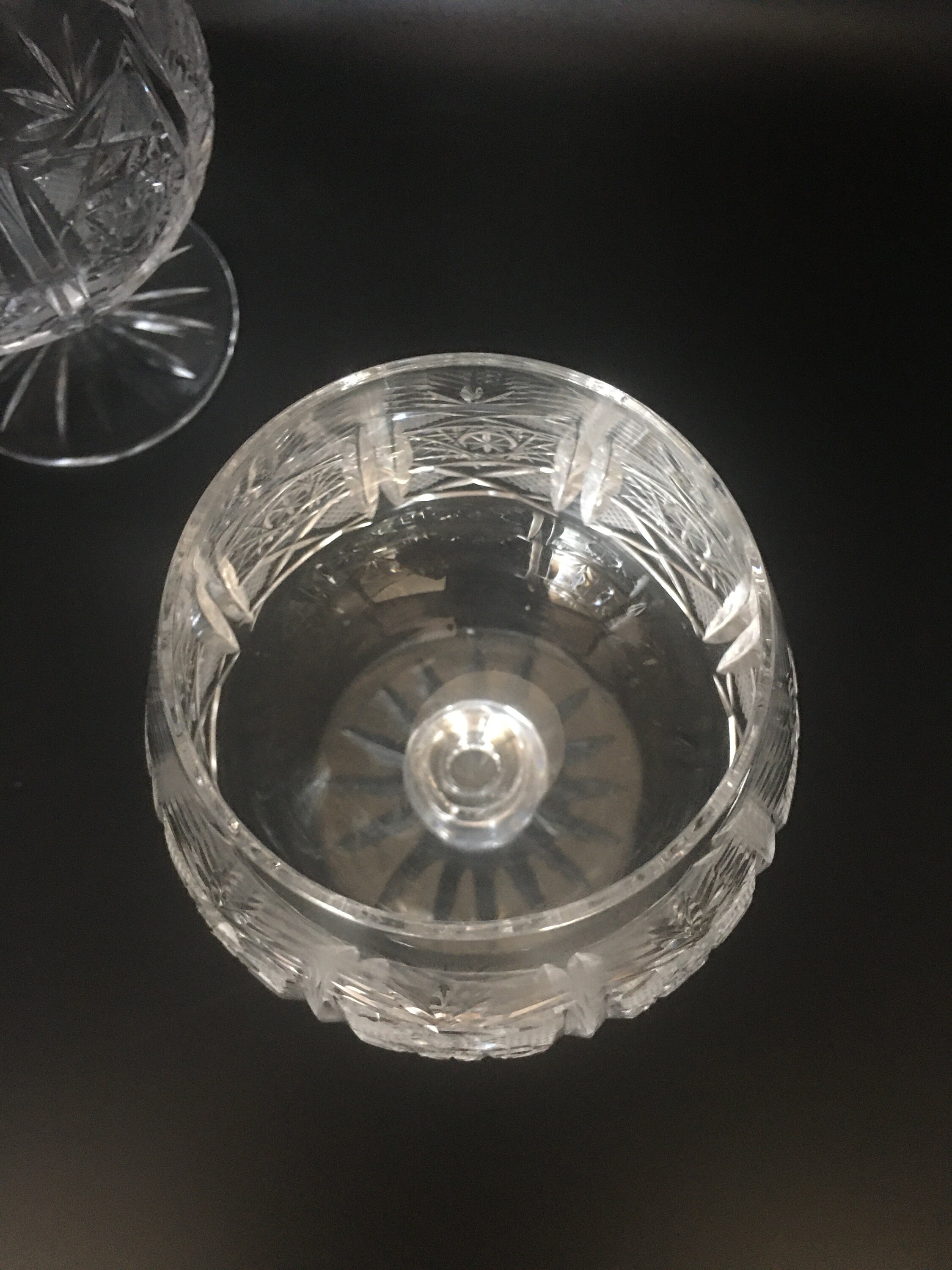 Set of 2 Natchamann West Germany Cut Crystal Small Cognac Balloon ...
