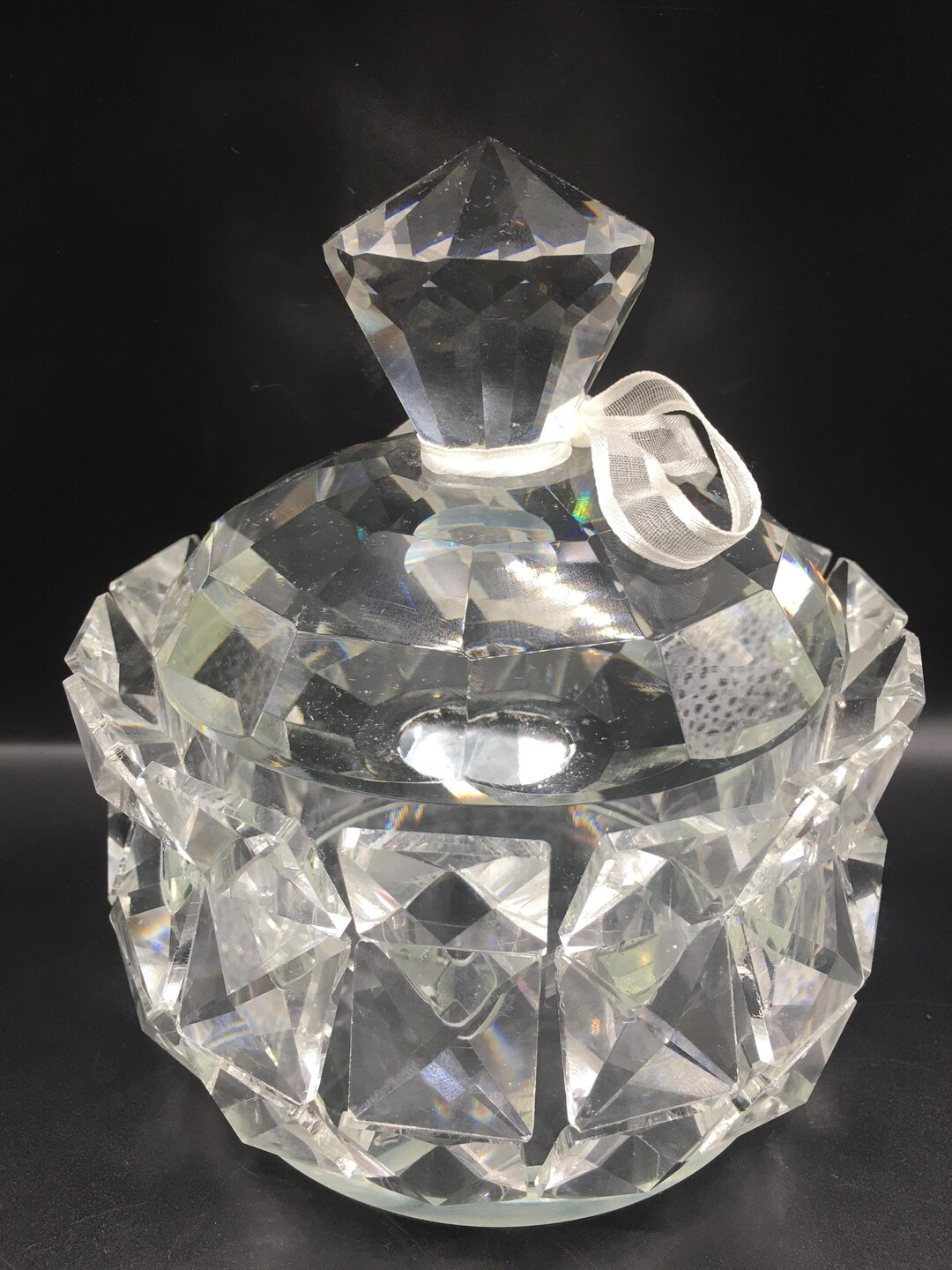 Vidali Collection Crystal Clear Jar Trinket / Jewelry Box With Lid. - Etsy