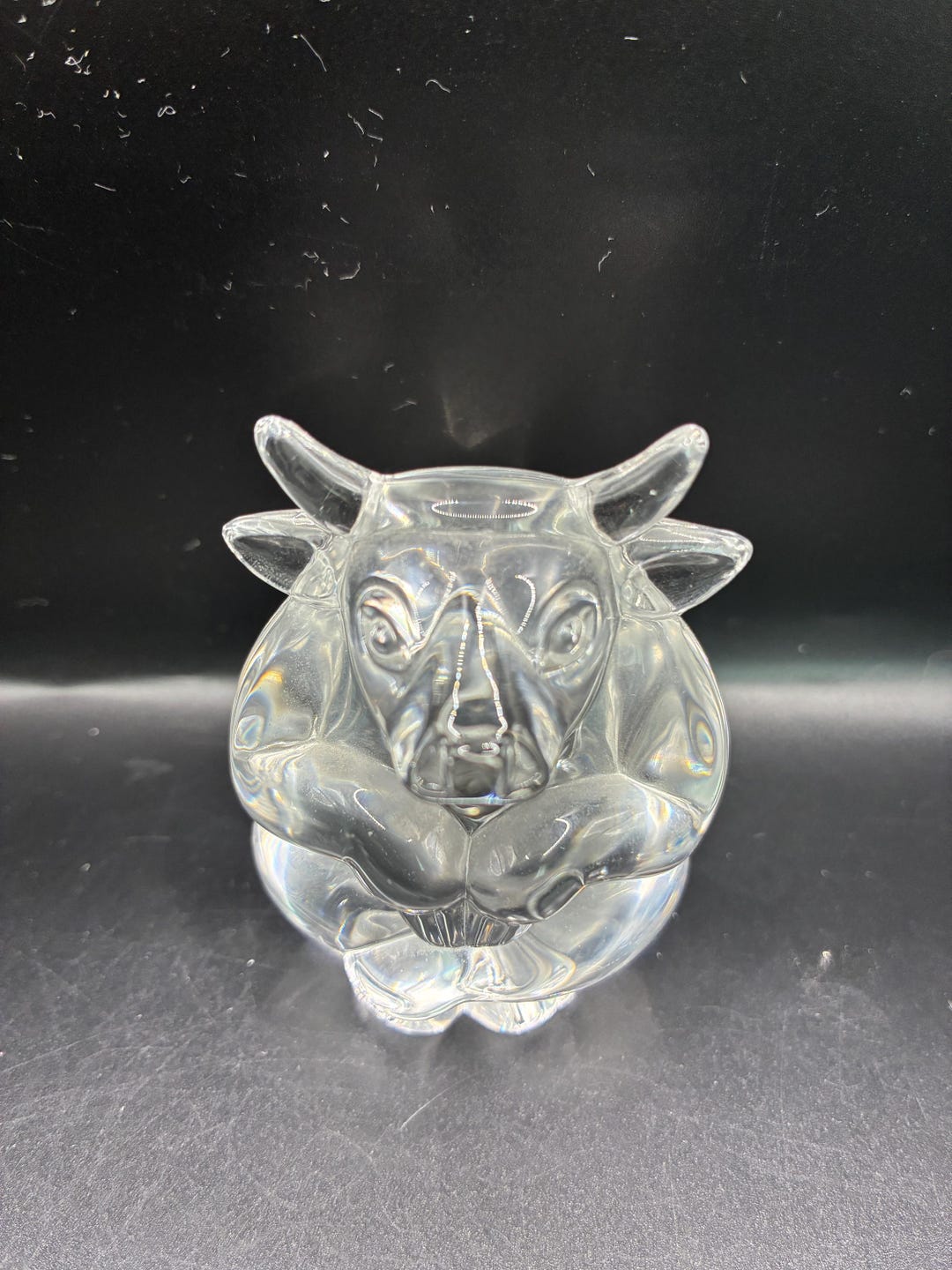 Vintage Steuben Crystal Art Glass Bull Figurine. - Etsy