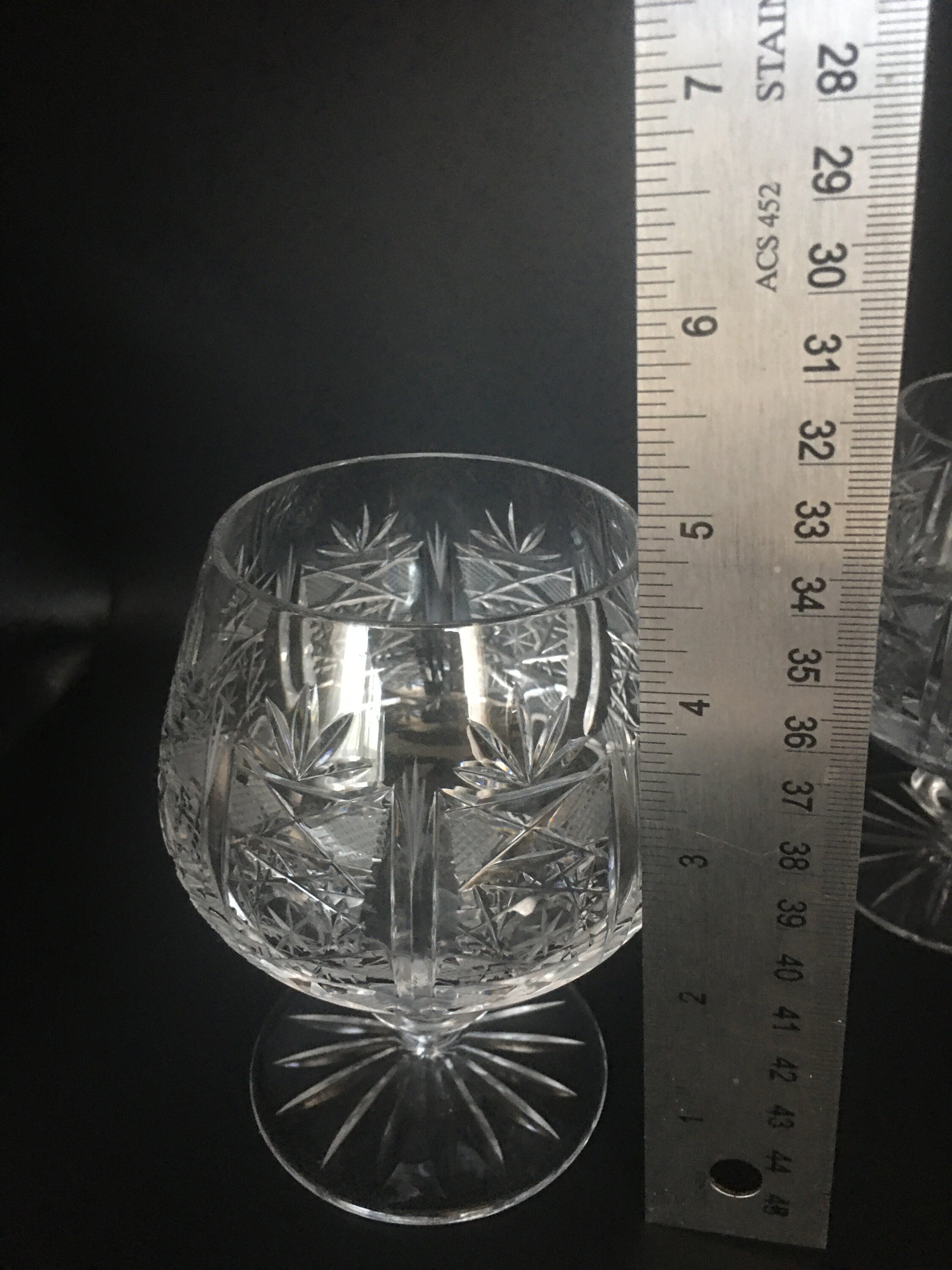 Set of 2 Natchamann West Germany Cut Crystal Small Cognac Balloon ...
